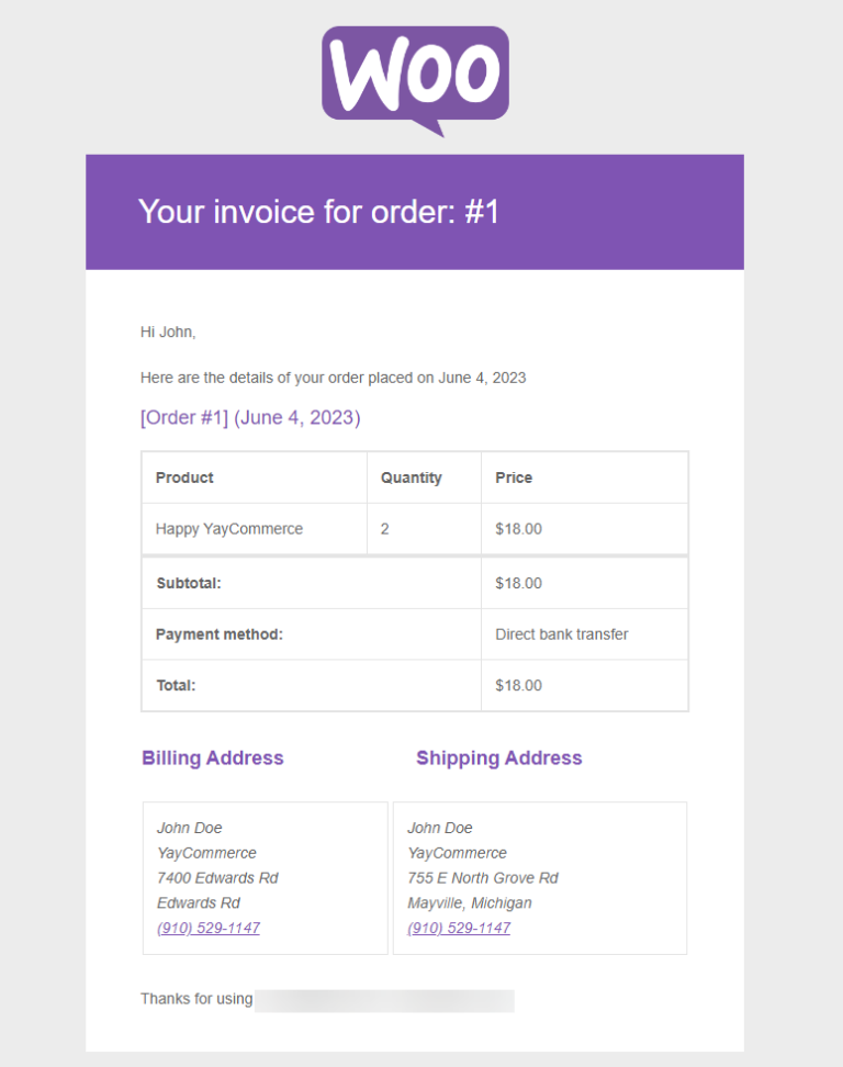 Customize WooCommerce New Order Email to Customers