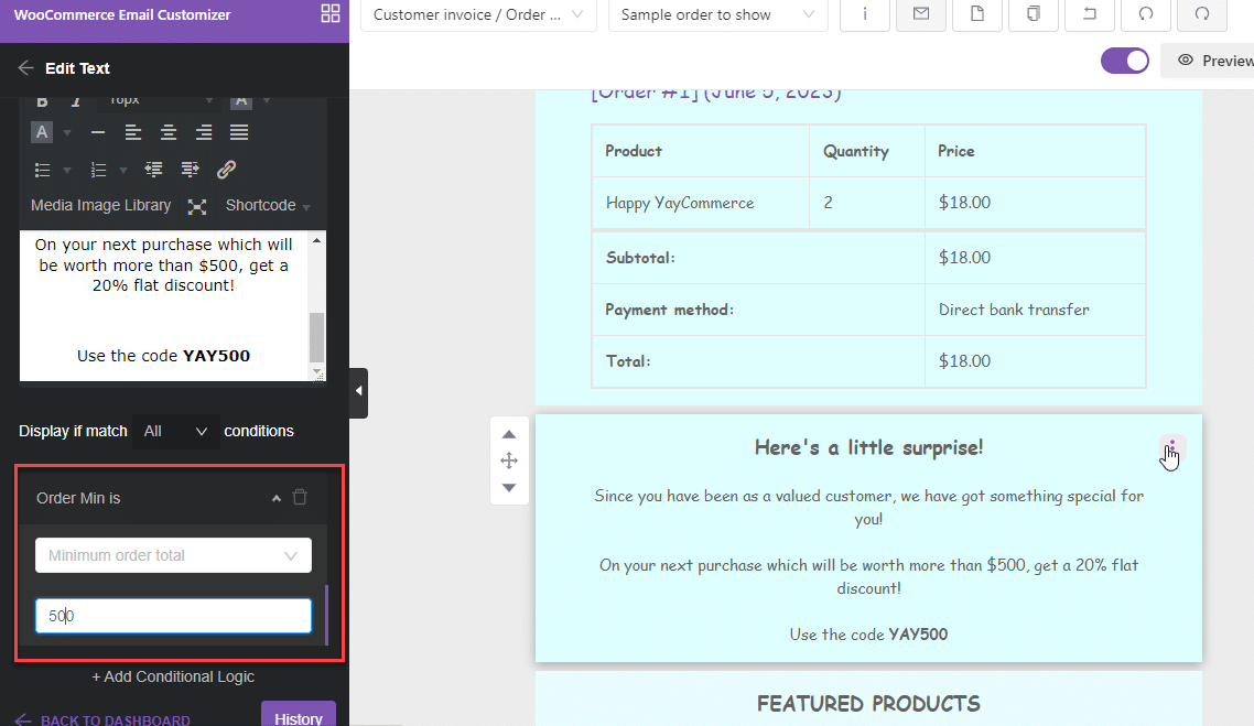 Customize WooCommerce New Order Email to Customers